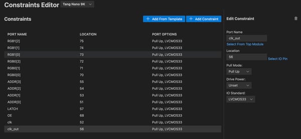 Tang Nano 9K: HUB75 LED Panels